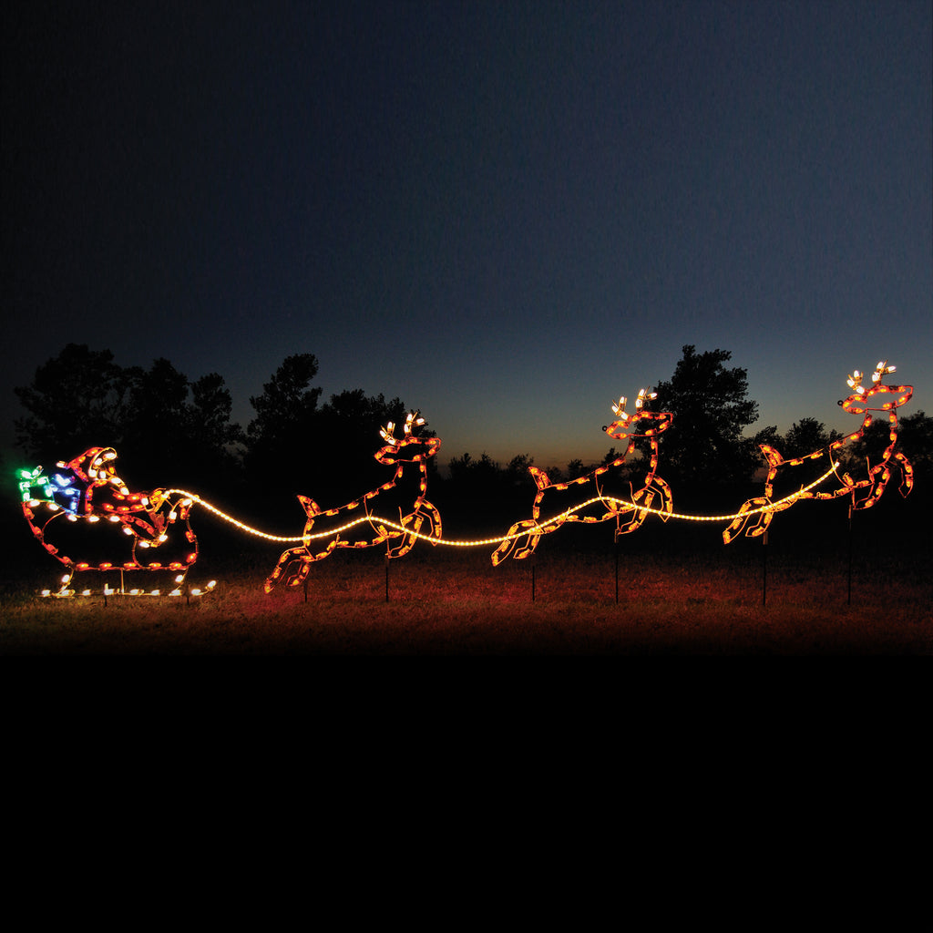 Animated Lead Reindeer Light Display — HolidayLights.com