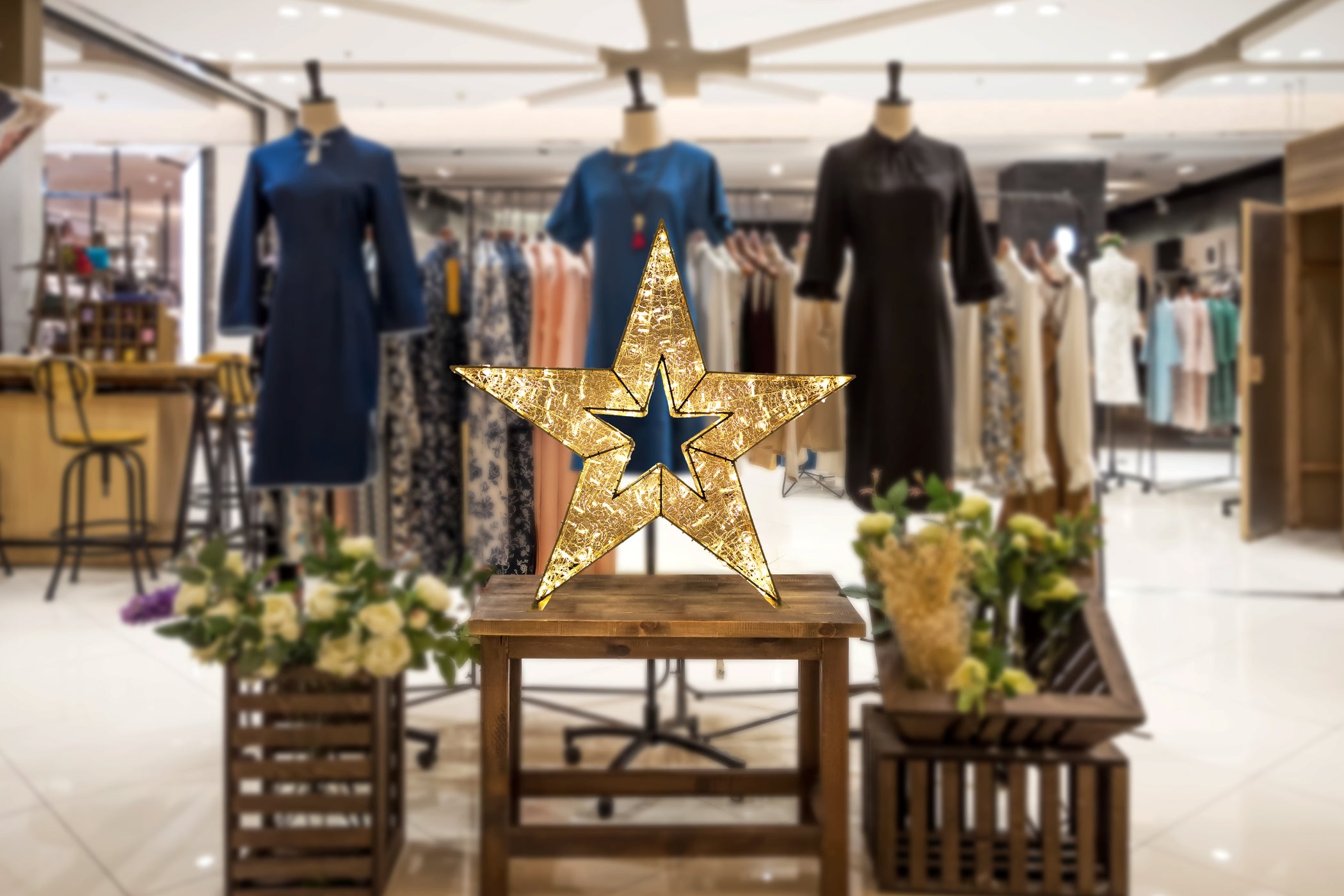 3D Standing Star Motif — HolidayLights.com